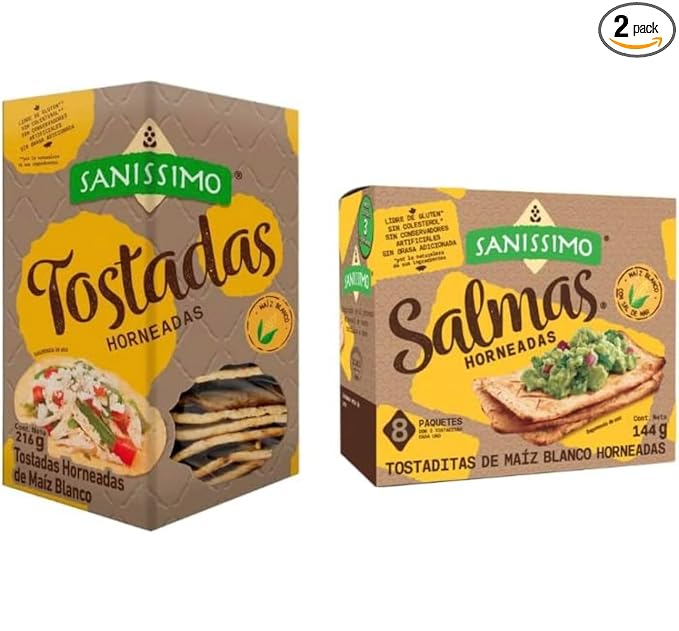 Sanissimo Oven Baked Corn Tostadas & Salmas Crackers Bundle Pack – El ...